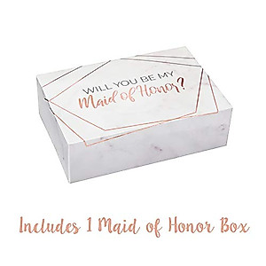 Maid of Honor Proposal Box | 1 pack | Maid of Honor Box | Maid of Honor Proposal Gift | Modern Marble Design