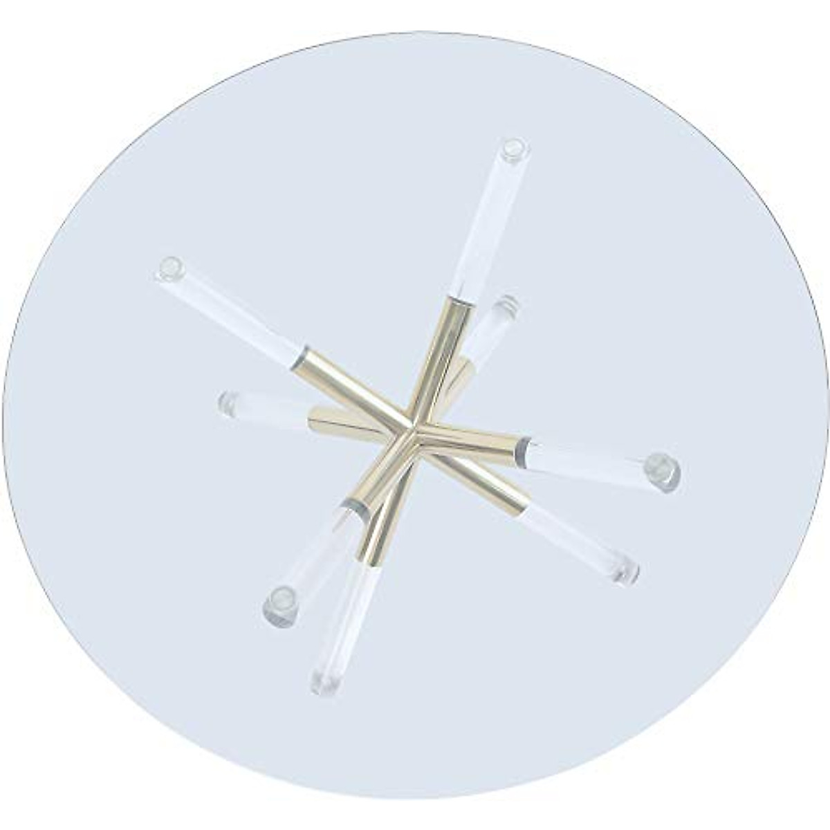 Meridian Furniture Mercury Collection Modern | Contemporary Tempered Glass Top Dining Table with Acrylic and Gold Durable Metal Base, Round