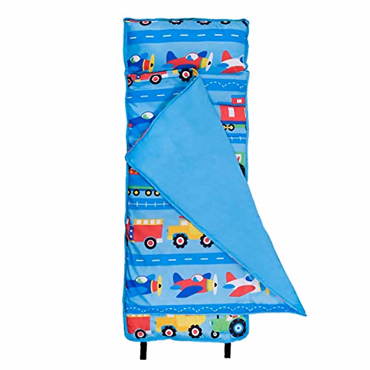 Wildkin Microfiber Nap Mat with Reusable Pillow for Boys and Girls, Perfect for Daycare and Preschool Toddler Sleeping Mat, Soft Cotton Blend Materials Nap Mat for Kids (Trains, Planes, and Trucks)