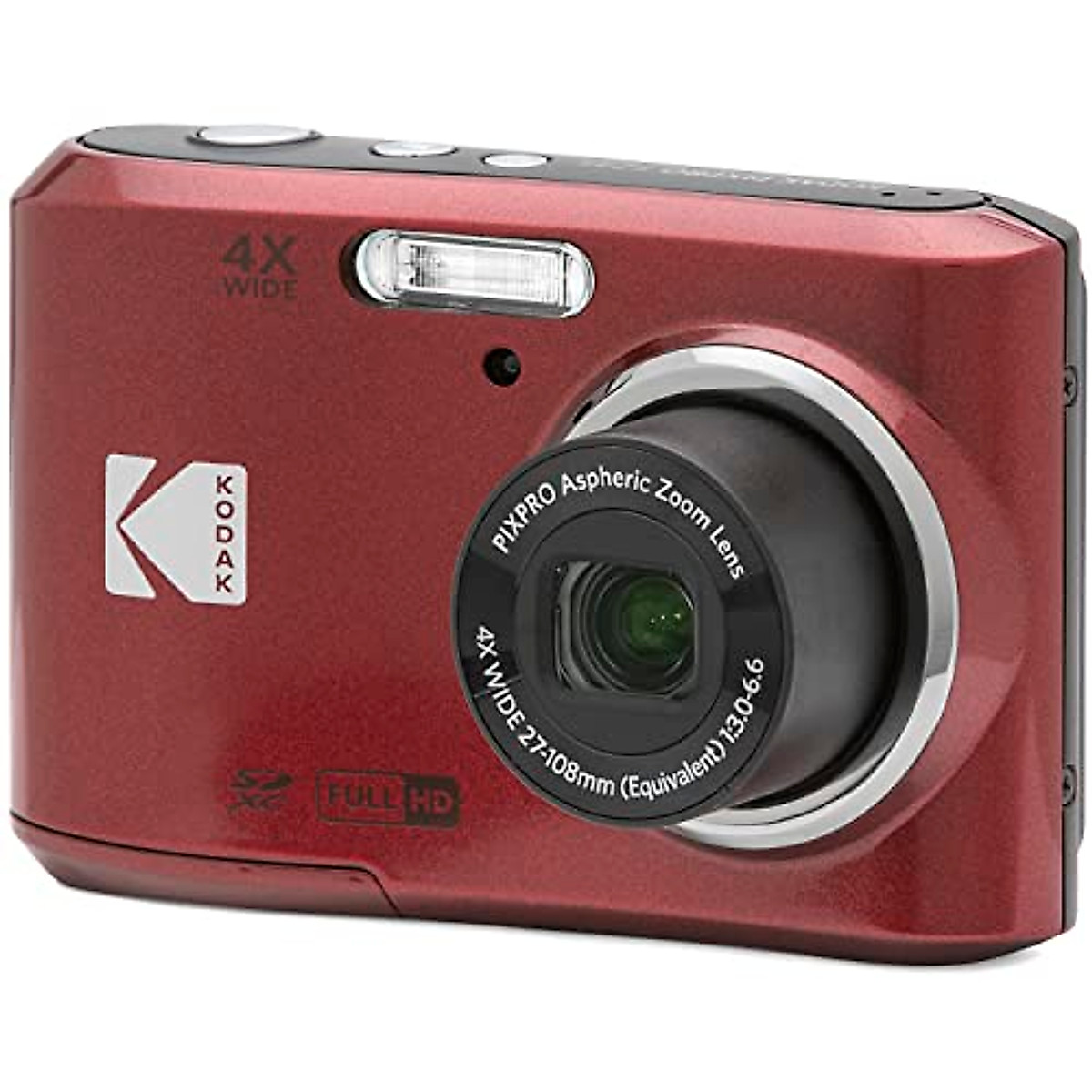 Kodak FZ45RD PIXPRO FZ45 16MP Digital Camera, Red Bundle with Lexar 32GB High-Performance 800x UHS-I SDHC Memory Card + Deco Photo Point and Shoot Field Bag Camera Case