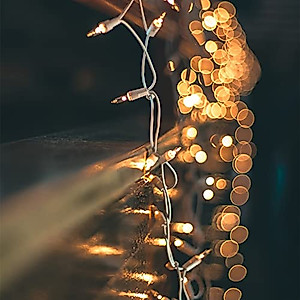 Twinkle Star 2 Pack Christmas Clear Outdoor Lights, White Wire 150-count Lights 120V UL Certified Incandescent Mini String Light, Connectable for Xmas Tree Home Patio Holiday Party Garden Decorations