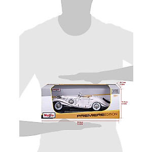 Maisto 1:18 Scale 1936 M-B 500 K Type Specialroadster Diecast Vehicle , White