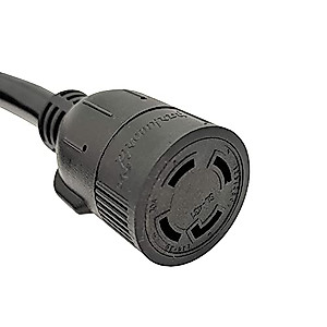 Parkworld 886009 L5-30P Male to L14-30R Generator to Transfer Switch Adapter, for Home Back Power Transfer Switch or House Panel (20FT)