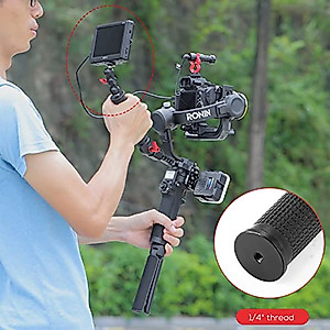 Gimbal Adjustable Handle Grip for DJI Ronin S/SC/RSC2, Stabilizer Handgrip Extension Bracket with Cold Shoe Mount 1/4 3/8 Threaded Holes for Video Light, Microphone, Monitor