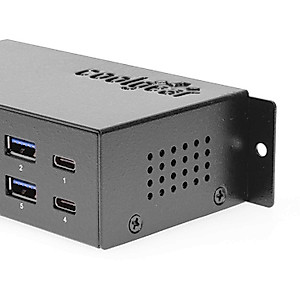 USB-C 7 Port Hub 2X Type-C 5X Type-A - DIN Rail - Surge Protection