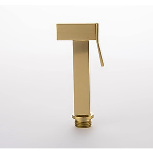 Brushed Gold Toilet Hand Shower Kit, Wall Mount Portable Bidet Toilet Faucets Kit Wall Mounted Brass Handheld Bidet Sprayer for Women