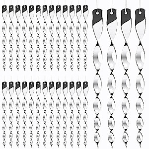 Hausse 30 Pack Bird Repellent Reflectors Scare Rods, Hanging Silver Plastic Rod Reflective Bird Deterrent Device, Glossy Finish Garden Decorative Scare Birds Away, Like Woodpeckers, Pigeons and Geese