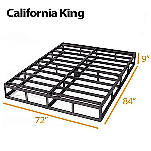 ZIYOO California King Box Spring and Cover, 9 Inch High Profile Easy Assembly,Mattress Foundation/Heavy Duty Metal Steel Structure/Quiet Noise-Free Accessory