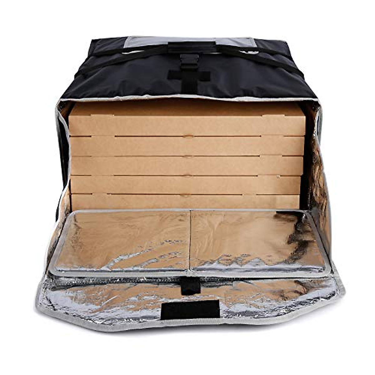 cherrboll Insulated Pizza Delivery Bag Commercial Food Warmer Carrier Bag 22" by 22" by 11" Holds 5-20" Large Pizza Boxes or Trays