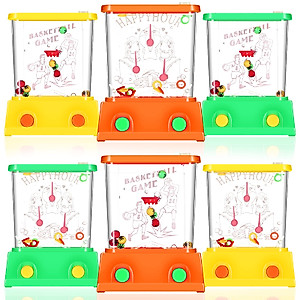 Lewtemi 32 Pcs Handheld Water Game Arcade Water Ring Mini Basketball Flower Toss Rings Handheld Fish Water Game 90s Toys Mini Retro Pastime for Party Travel Stocking Without Water (Classic Style)