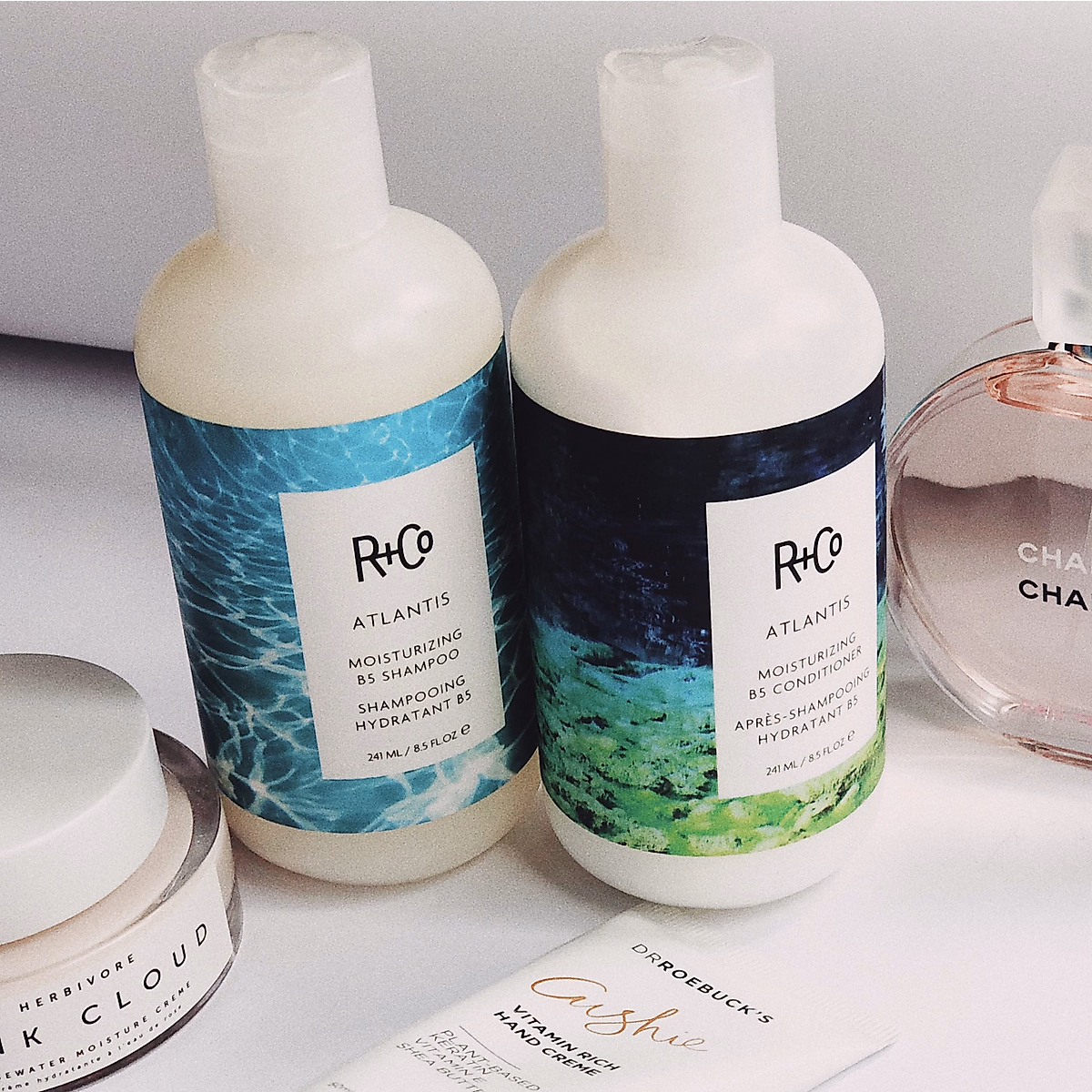 R+Co Atlantis Moisturizing B5 Hair Shampoo and Conditioner Set | Body + Shine + Smoothing for All Hair Types | Vegan + Cruelty-Free | 8.5oz (Pack of 2)