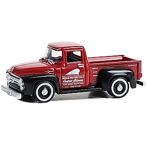 1956 F-100 Pickup Truck Red and Black Service, Parts & Sales Blue Collar Collection Series 12 1/64 Diecast Model Car by Greenlight 35260A