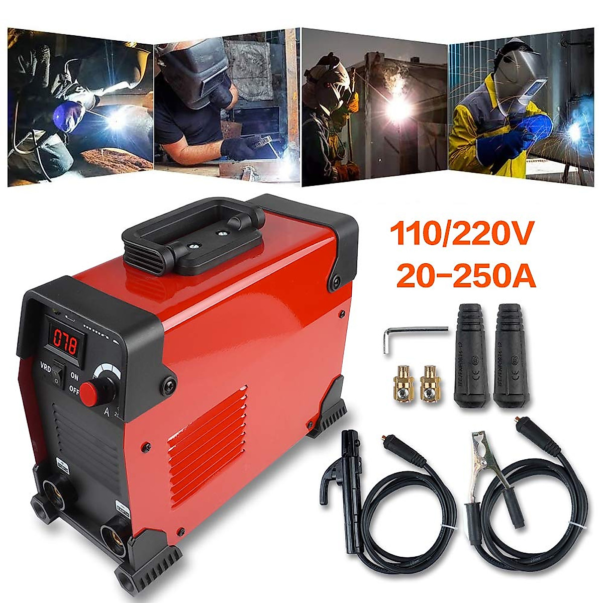 Shikha 250Amp ARC Welding Machine Dual 110 220 volts,Portable DC Inverter Welder 20-250Amp IGBT Digital Display LCD with Welder Inverter Welding Machine Kits