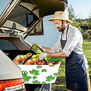 RATGDN Large Rectangular Baskets for Storage, Cute Frog Pattern Closet Storage Bins Organizing Baskets