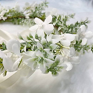 VMila Flower Crown - Elegant Wedding Hair Accessories for Girls, Ideal Flower Girl Headpiece, Perfect for Bridal Parties and Special Occasions (White)