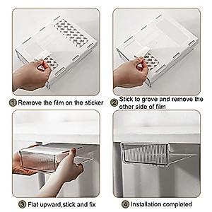 TooCust 2 Pack Under Desk Drawer Slide Out, Large & Medium, Stick On Desk Drawer Under Desk Storage, Under Desk Organizer Hidden Under Table Drawer for Home Office School Organization and Storage