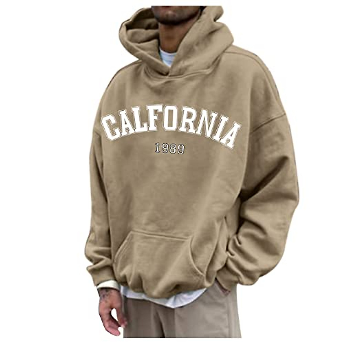 EELHOE Blue Shirt Mens Hooded T Shirts Long Sleeve Cotton Lightweight Jersey with Hood Fashion Print Graphic Athletic Pullover Jelly Roll Hoodie