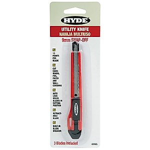 10-Pack of 9mm Hyde 42045 Hyde Auto-Lock Snap-Off Blade Utility Knife w/ 13-Point Blade