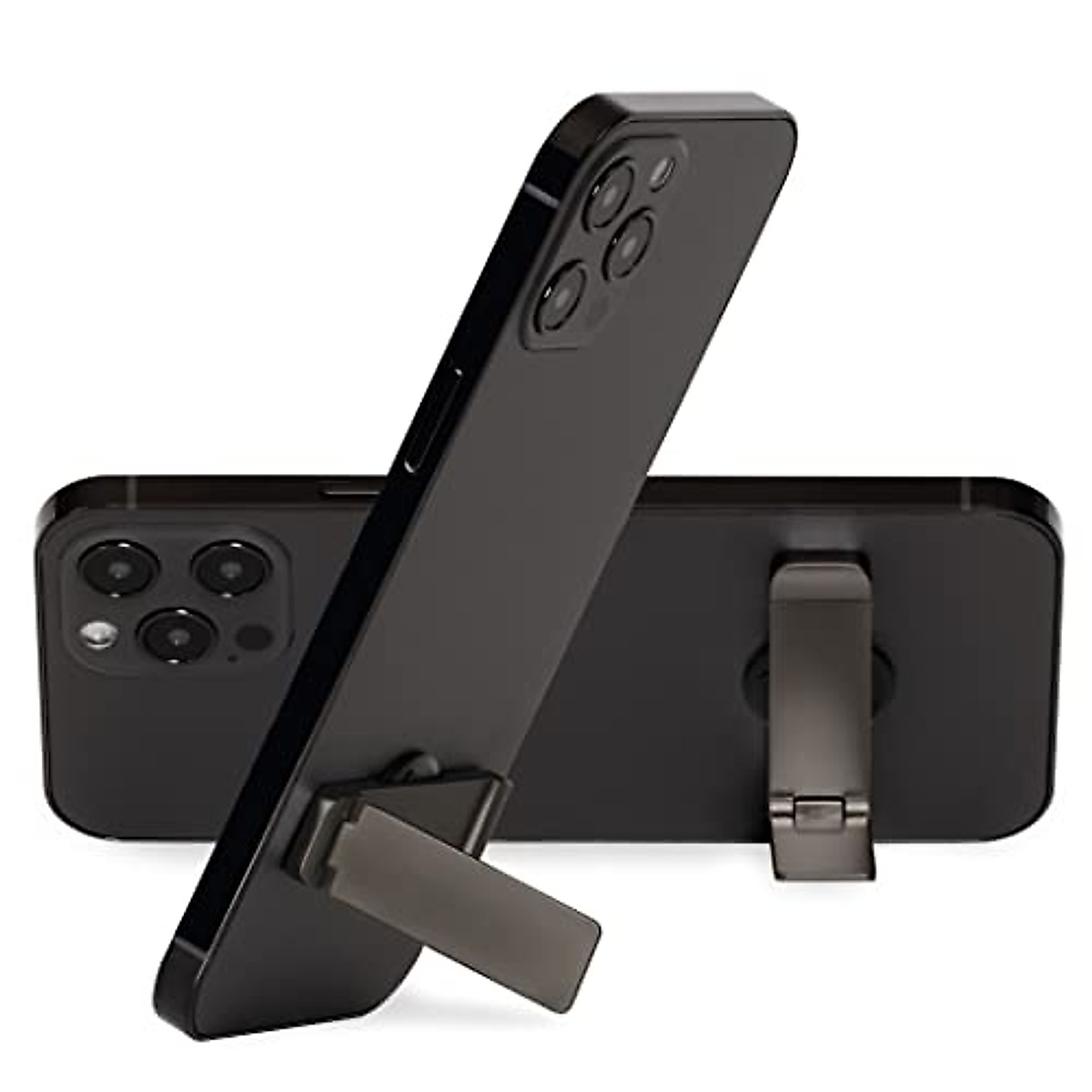 Rotating Phone Kickstand (Black) - Phone Holder for Desk - Adjustable Cell Phone Stand for Desk