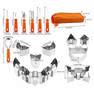 Pumpkin Carving Kit, Halloween Decorations Stainless Steel Pumpkin Carving Tools, Pumpkin Carving Kit for Adults, Carver Tool with Carrying Bag, Family DIY Carving Pumpkins Gift (17PCS)