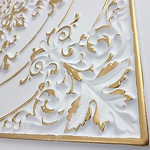 TD18 Arctic Sun Faux Tin Glue up, Drop in Ceiling Tile , Pack of 10 2'X2' Tiles. Covers 40 sq.ft. Easy to Install, Great for DIY Projects, Ideal for Restaurants, Beauty Salons Ceilings