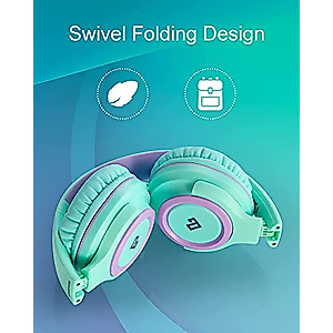 INFURTURE CH1 Kids Headphones with Microphone Pink Active Noise Cancelling Headphones Bluetooth Kids Headphones