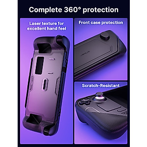 JSAUX PC0104 ModCase for Steam Deck, Steam Deck Case with Detachable Front Shell Include Protective Case, Face Cover,Metal Bracket and Strap-Basic Set