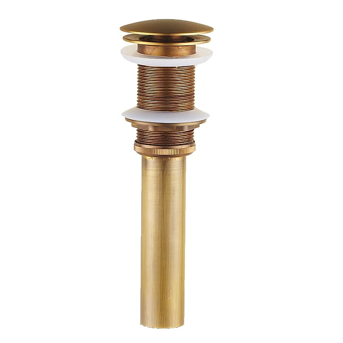 Bathroom Sink Drain, Vessel Sink Pop Up Drain with Detachable Basket Stopper,Sink Drain Assembly Without Overflow Brushed Bronse, Anti-Explosion and Anti-Clogging Drain Strainer