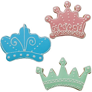 Crown Cookie Cutter Set of 3 pcs, Stainless Steel Princess Crown Shaped Fondant Cutters Baking Molds