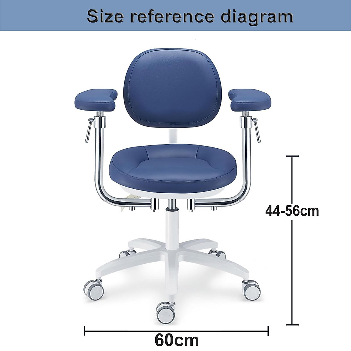 Dental Chair Dentist Stools Dental Assistant Chair with Back Support Rotatable Armrest Microfiber Leather Mobile Chair Doctor's Stool Height Adjustment,B3