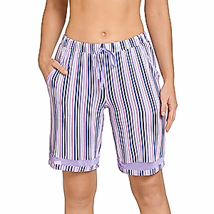 Jockey Women's Sleepwear Cooling Comfort Bermuda Short, Awake Stripe, M