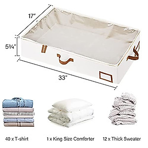 StorageWorks Closet Storage Bins with Clear Window 3 pack, Underbed Storage Box, Under Bed Clothes Organizer With Sturdy Structure and Ultra Thick Fabric 2 pack