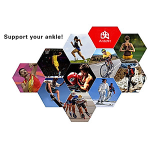 AndeKit Ankle Brace Support,Compression Sleeve(1PR)-relieves Plantar Fasciitis,Achilles tendonitis, sprained,Swelling.Foot Brace-Exercise,Sports,Gym,(L-Black)