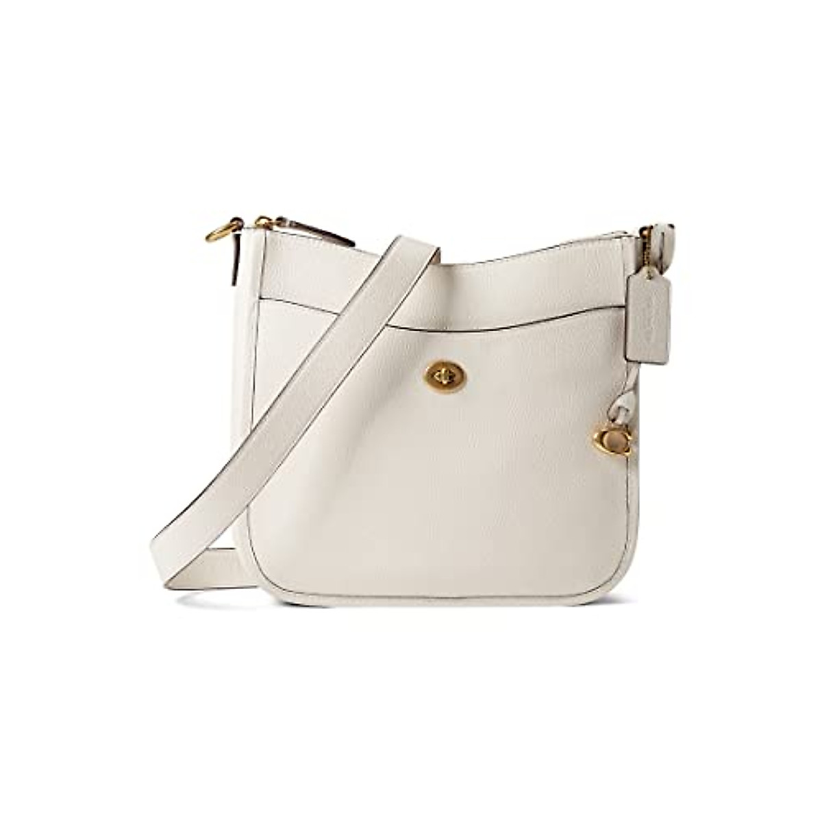 COACH Polished Pebble Leather Chaise Crossbody Chalk One Size