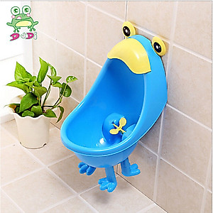 Toyvian Children Boys Potty Toilet Training Urinal with Suction Cup Bathroom Accessories (Blue)