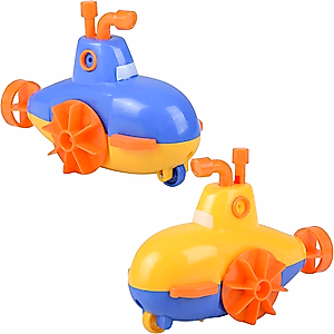 ArtCreativity Wind Up Submarine Toys for Kids, Set of 2, Water Swimming Toy Submarines, Fun Bathtub Toys for Kids, Underwater Party Favors for Boys and Girls, Unique Goodie Bag Fillers