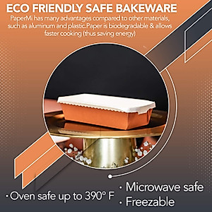 Paper Loaf Pans – 24pcs, 6.5” x 2.5”, 1.75”, 14oz – Oven, Microwave & Freezer Safe – Paper Cake Pans You Can Take From Bake to Serve – Non Stick, Disposable Molds for Runny, Thick & Dough Batter