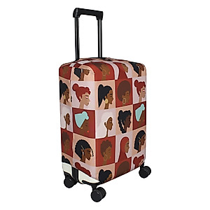 Explore Land Travel Luggage Cover Suitcase Protector Fits 23-26 Inch Luggage (Latin Girl, M)