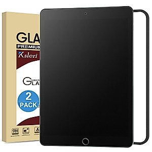 Ksleri [2 Pack Matte Glass Screen Protector for iPad 10.2 inch(2021/2020/2019 Model, 9th/8th/7th Generation) Anti-Glare Anti-Fingerprint Tempered Glass Film with Alignment Frame