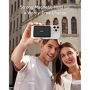 Anker 521 Magnetic Battery (PowerCore Magnetic 5K), 5000 mAh Magnetic Wireless Portable Charger with USB-C Cable, for iPhone 13 / 13 Pro / 13 Pro Max / 13 Mini / 12 / 12 Pro / 12 Pro Max / 12 Mini