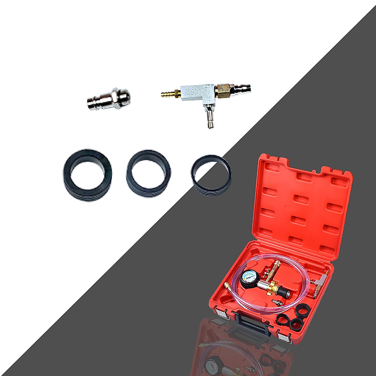 Prokomon Automotive Vacuum Cooling System Auto Car Radiator Coolant Refill & Purging Tool Gauge Kit