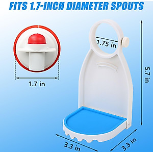 HINSOCHA Laundry Detergent Cup Holder & Drip Tray (2-Pack), No-Mess Drip Catcher with Fixed Screw and Removable Silicone Mat, Blue