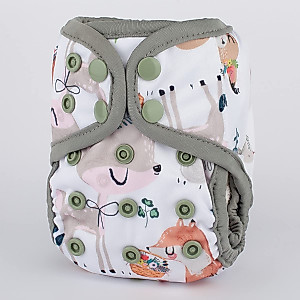 3 Newborn Baby Diaper Covers Nappies 8lbs-10lbs (Teepee Deers Pack)