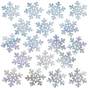 Silver Snowflakes Frozen Party Confetti - Winter Wonderland 1st Birthday Baby Shower Wedding Foil Metallic Sequins Table Confetti Christmas Party Sprinkles Confetti Decorations, 60g