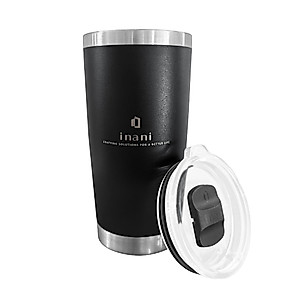 inani 20oz Stainless Steel Tumbler, Insulated Travel Coffee Cup, Leak-Resistant, Spill-Proof Lid, Dishwasher Safe, BPA-Free, Double-Wall Insulated Premium Travel Mug For Hot Or Iced Coffee, Black