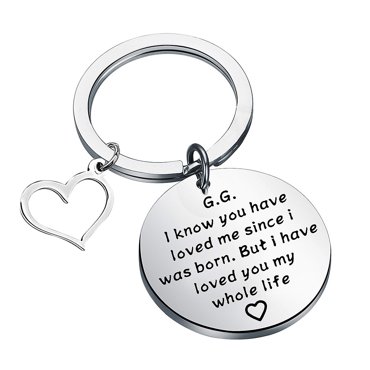 TIIMG G.G. Gifts Grandma Keychain Gift Grandma Birthday Gifts for Grandma Mom GiGi Keychain (G G i know)