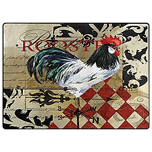MNSRUU Area Rug Domestic Farm Rooster Entry Carpet Nursery Rugs for Living Room Bedroom Playroom Rug 63"x48" Clearance