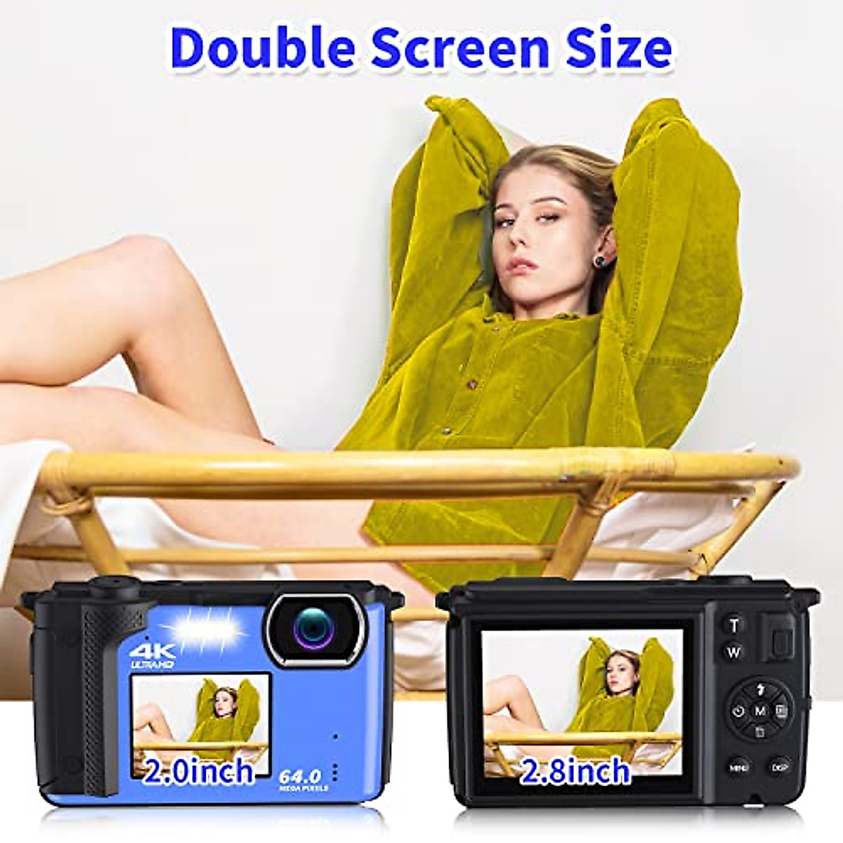Kids Camera for Teens Boys and Girls,Digital Camera 1080P Vlogging Camera HD 24MP 16X Digital Zoom Camera with 32G Memory Card 2 Batteries & Charger YouTube Portable