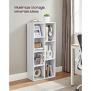 VASAGLE Bookcase, Bookshelf with 7 Compartments, Freestanding Shelves and Cube Organizer, for Display in Living Room, Bedroom, and Home Office, White