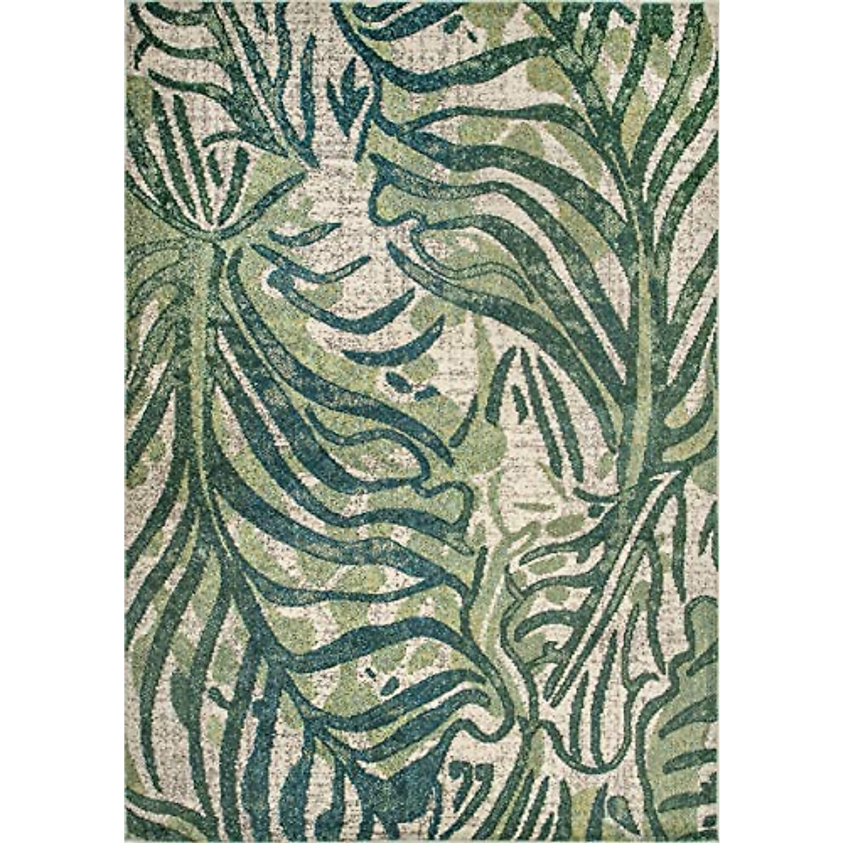 nuLOOM Cali Abstract Leaves Area Rug, 5' 3" x 7' 7", Green